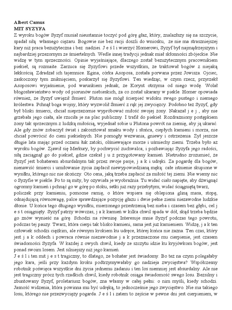 Mit Syzyfa - Camus | PDF
