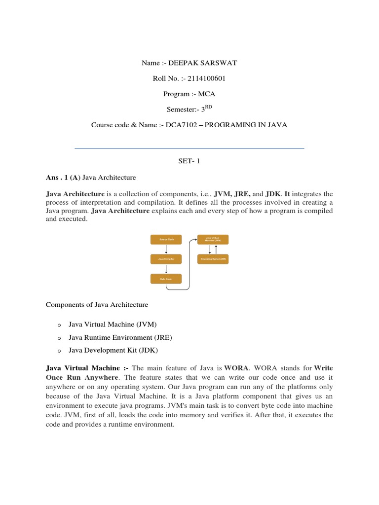 Dca7102 - Programming in Java | PDF | Data Type | Inheritance (Object ...