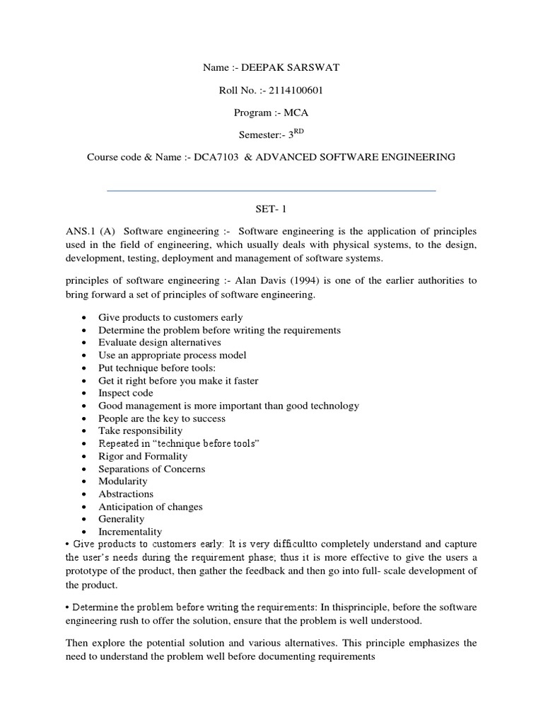 Dca7103 & Advanced Software Engineering | Download Free PDF | Software ...