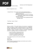 LP - OB - Week 1 | PDF | Organizational Behavior | Job Satisfaction