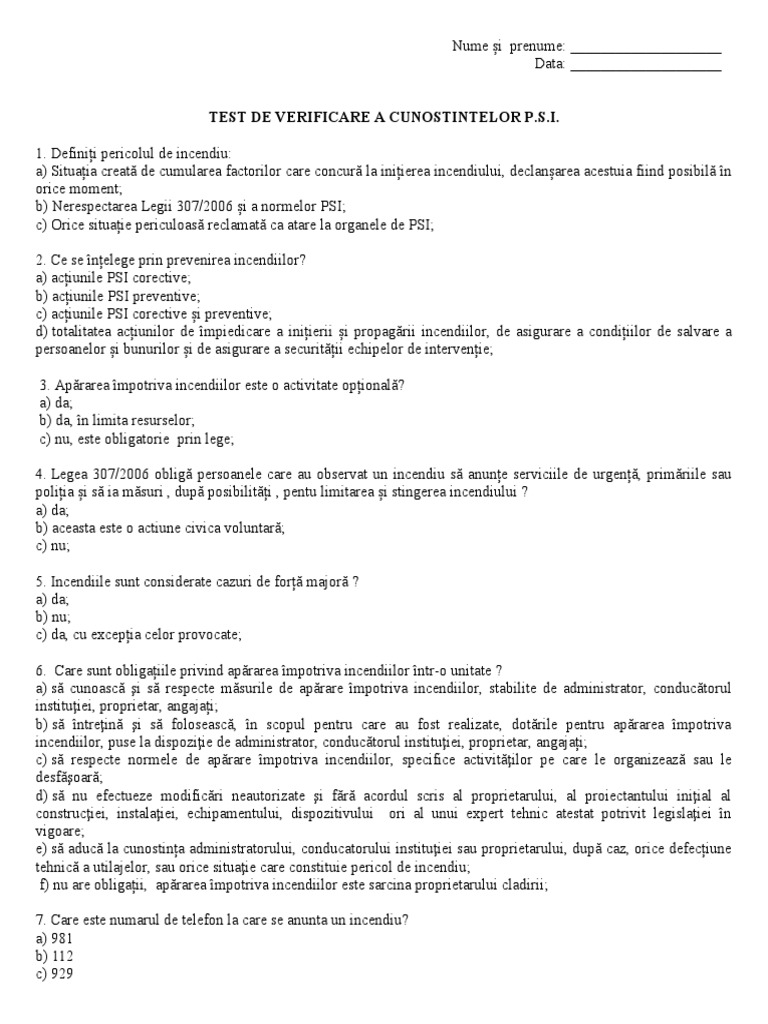 Chestionar Psi | PDF