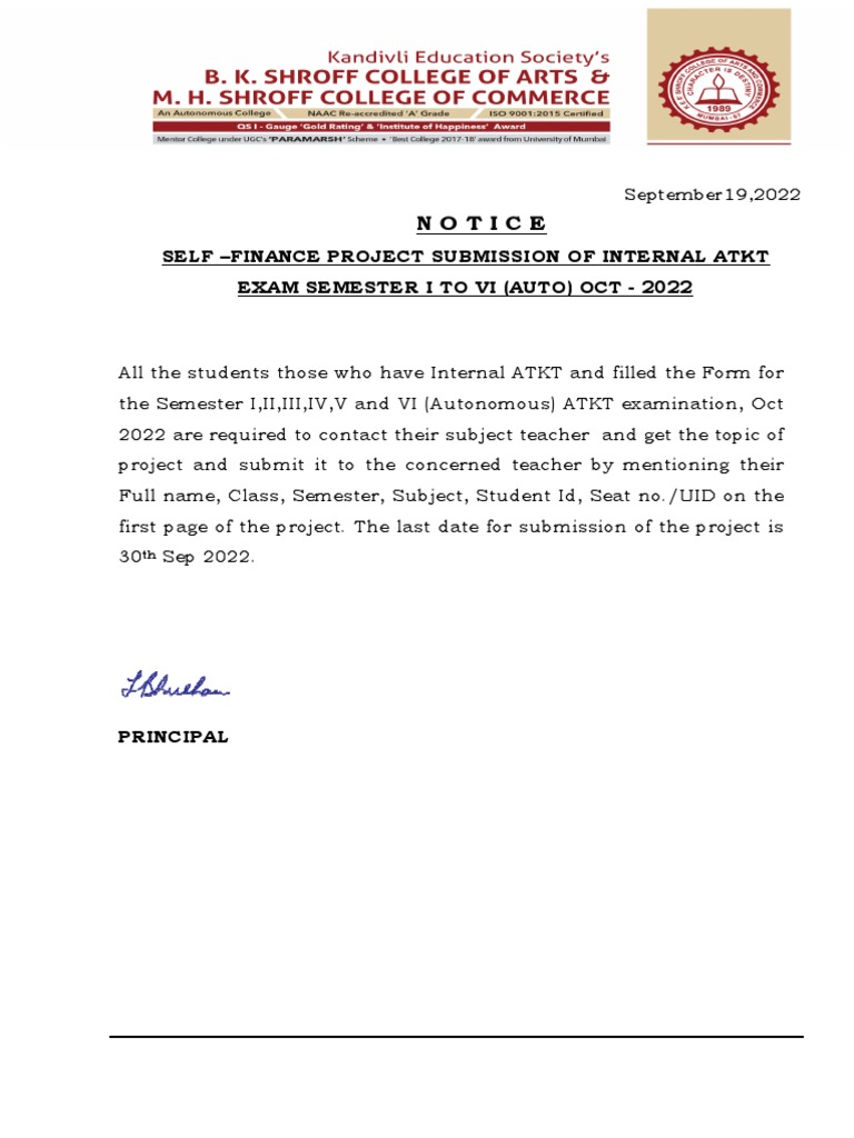 Project Submission of Internal Atkt Oct 2022 | PDF | Economies | Science