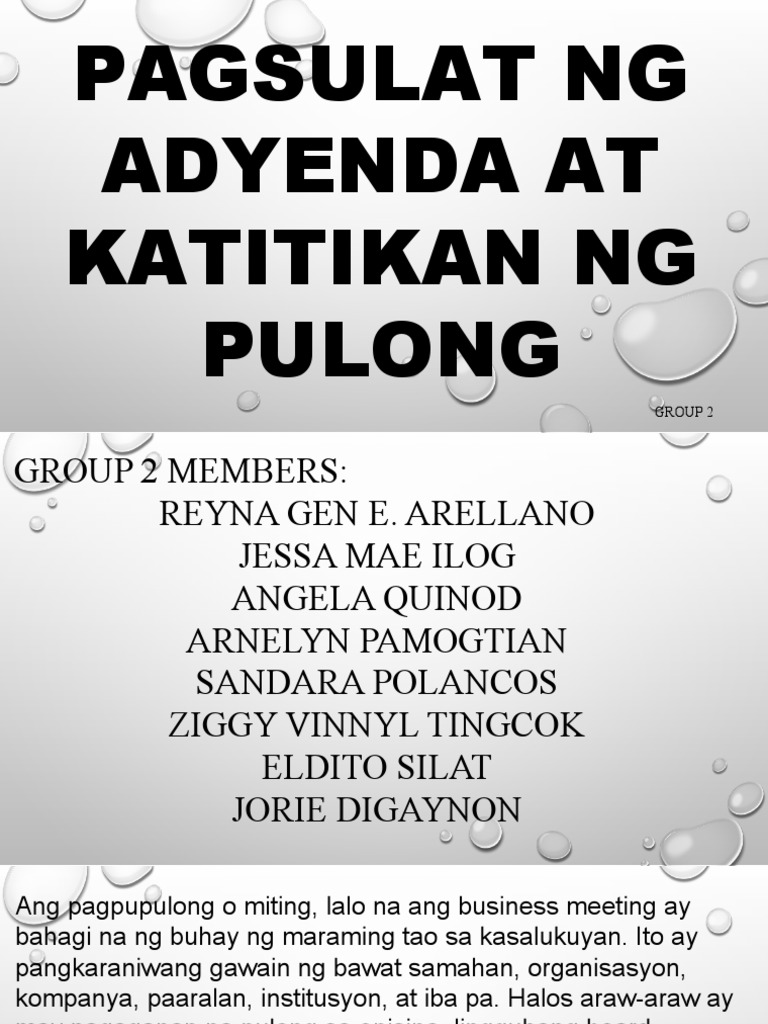 Filipino Group 2 Reporting | PDF