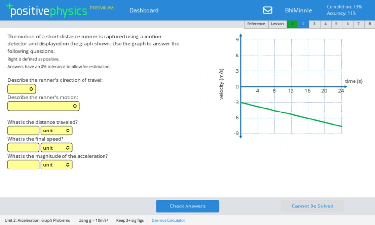 Positive Physics - Unit 2 Acceleration, Graph Problems | PDF ...