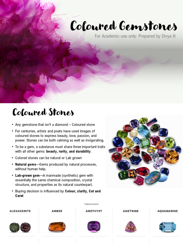 Everything about Coloured Gemstones | PDF | Gemstone | Minerals