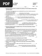 Unit 7 Test for Class 5 Students | PDF