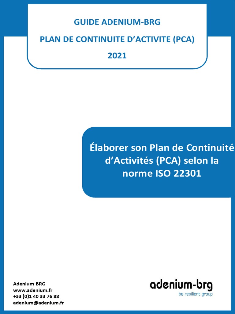 Elaborer Son PCA Selon La Norme ISO 22301 | PDF | Risque | Pandémie