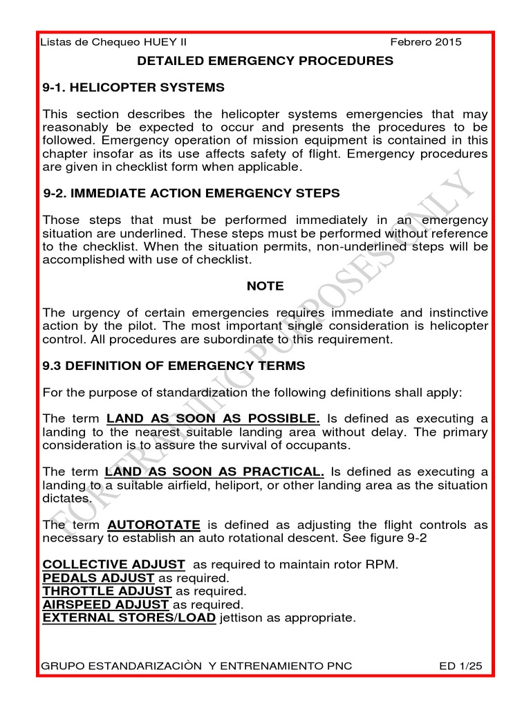 F - Huey II Emergency Detail Procedures Feb 15 English | PDF ...