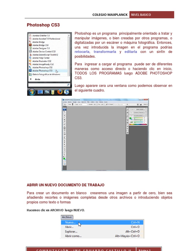 Manual Photoshop CS3 | PDF | Point and Click | Ventana (informática)