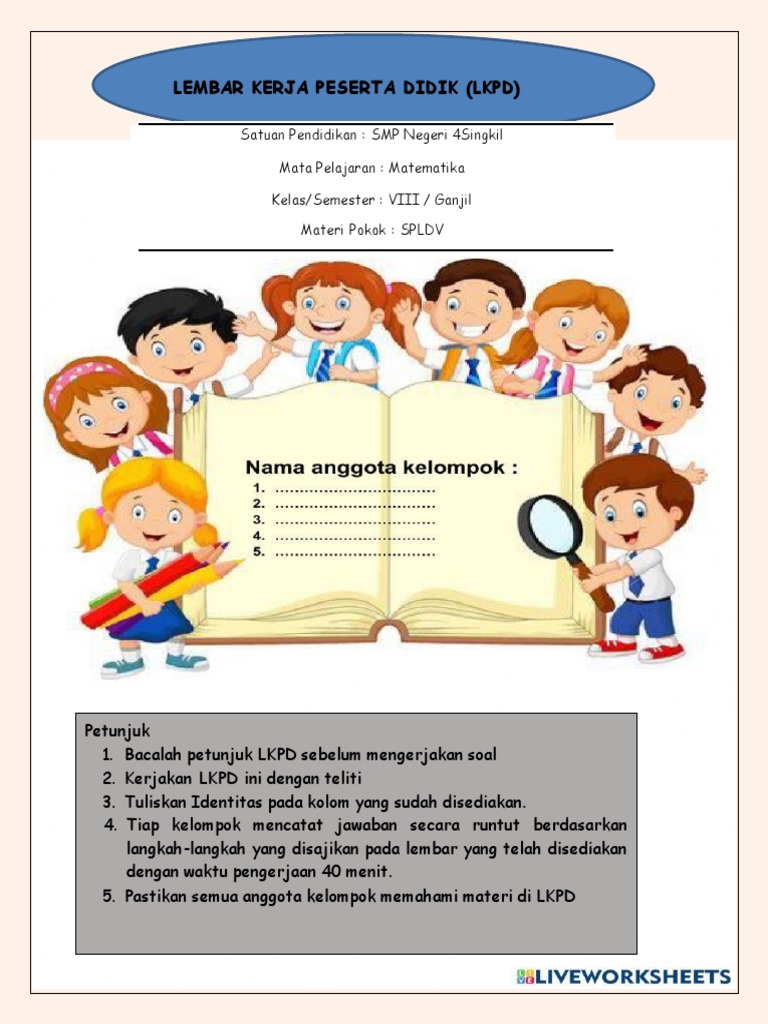 LKPD SPLDV | PDF