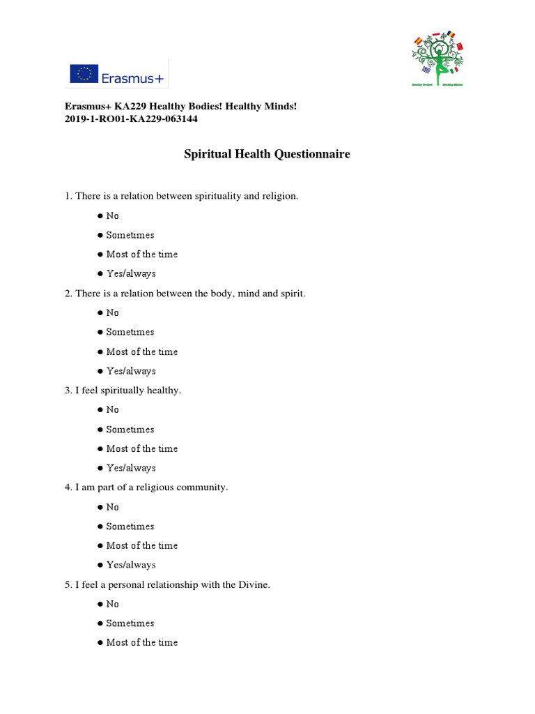 Spiritual Health Questionnaire Insights | PDF | Spirituality | Prayer