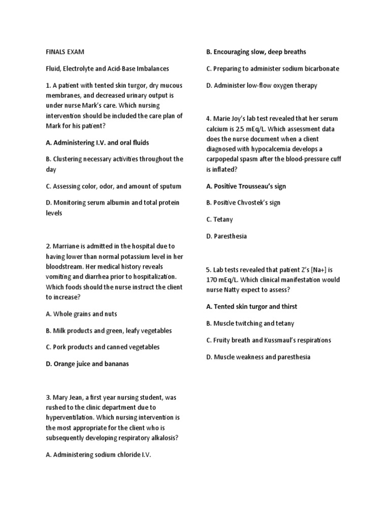 Fluid, Electrolyte and Acid-Base Imbalances: A Guide to Nursing Care ...