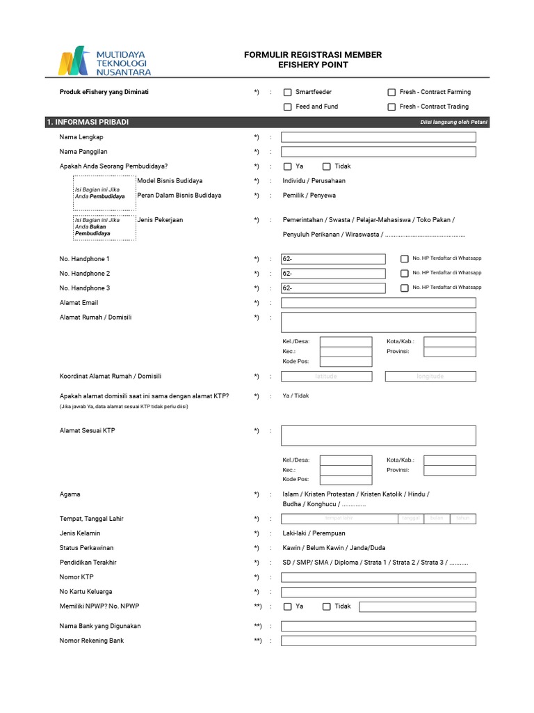 Form Registrasi Member 2.4 | PDF