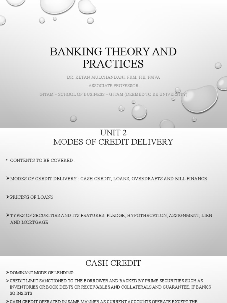 BTP - Unit 2 | PDF | Mortgage Law | Loans