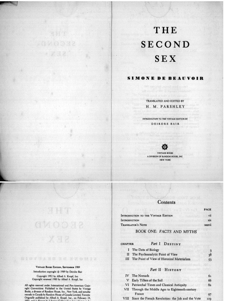 The Second Sex Simon De Beauvoir Pdf