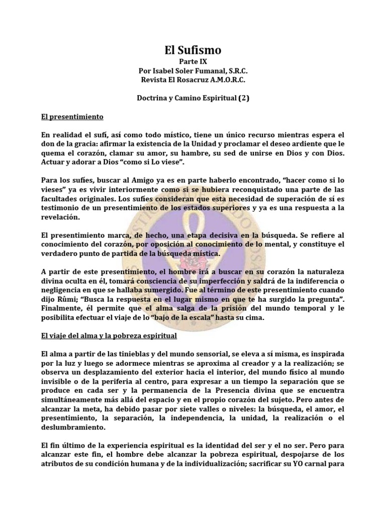 El Sufismo 9 - Oct96 - Isabel Soler Fumanal, S.R.C. | PDF | Amor | El sufismo