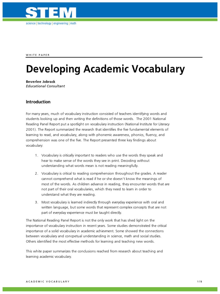 Enhancing Academic Vocabulary Instruction | PDF | Vocabulary | Cognitive Science