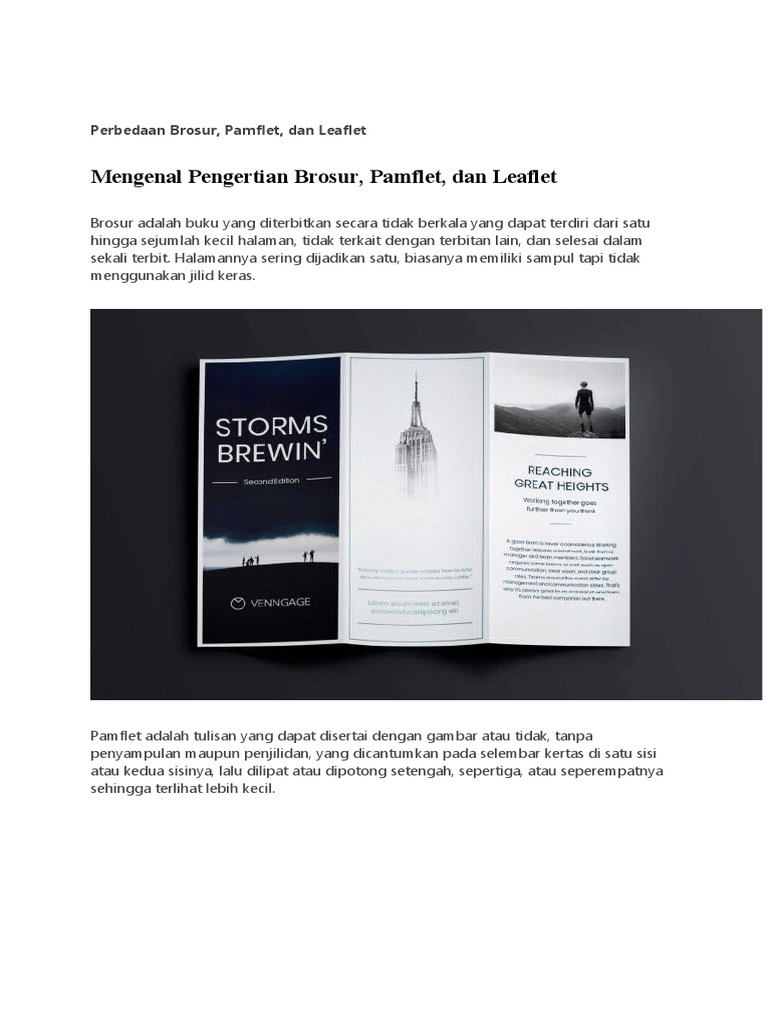 Perbedaan Brosur, Pamflet, Leaflet | PDF