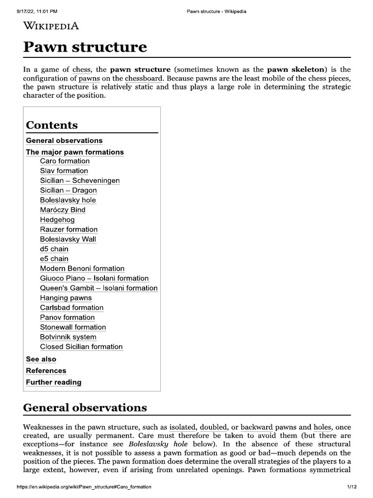 Pawn Structure Types | PDF