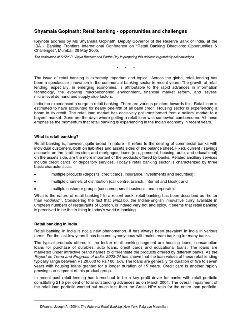 Retail Banking: Challenges & Opportunities | PDF