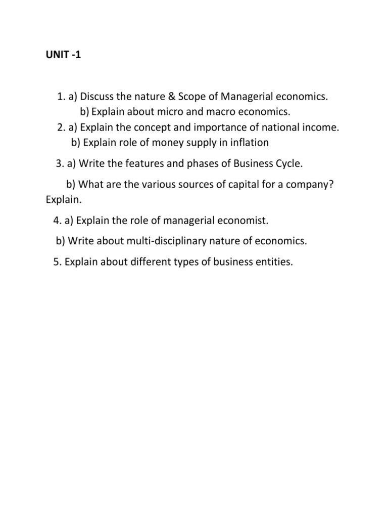 Befa Important Questions | PDF | Economics | Supply (Economics)