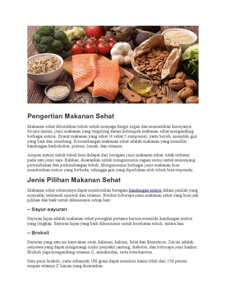 Pengertian Makanan Sehat | PDF