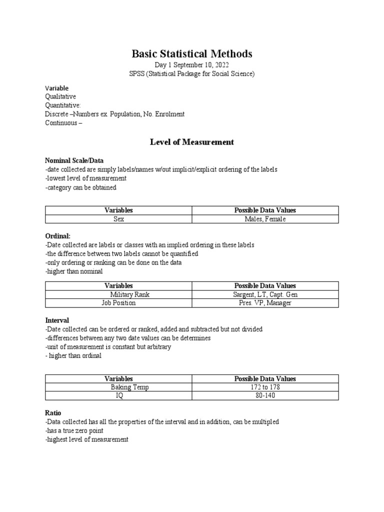 Basic Statistical Methods | PDF Basic Statistical Methods | PDF