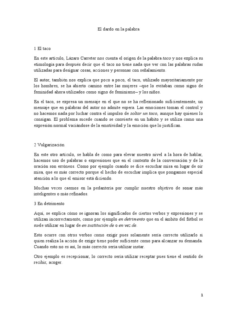 El Dardo en La Palabra | PDF | Palabra | Memoria