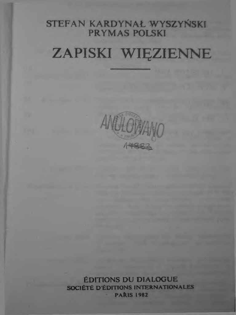 ZAPISKI WIĘZIENNE - Stefan Kardynał Wyszyński | PDF