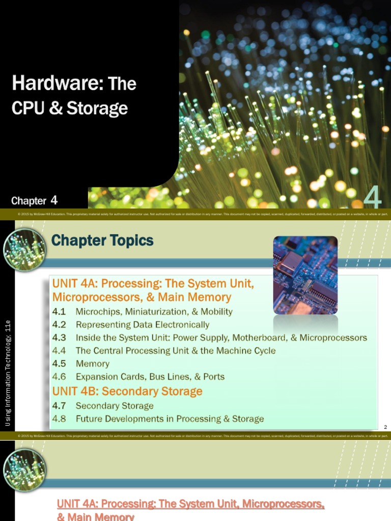 BTM 200 - Unit 2 | PDF | Computer Data Storage | Central Processing Unit
