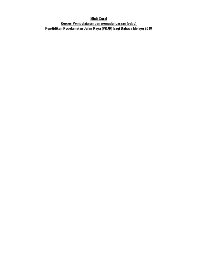 Minit Curai PKJR Prasekolah | PDF