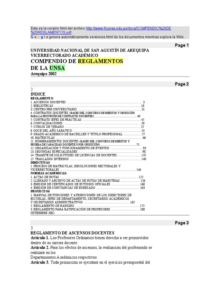 Compendio Reglamentos Unsa | PDF | Evaluación | Multa (pena)