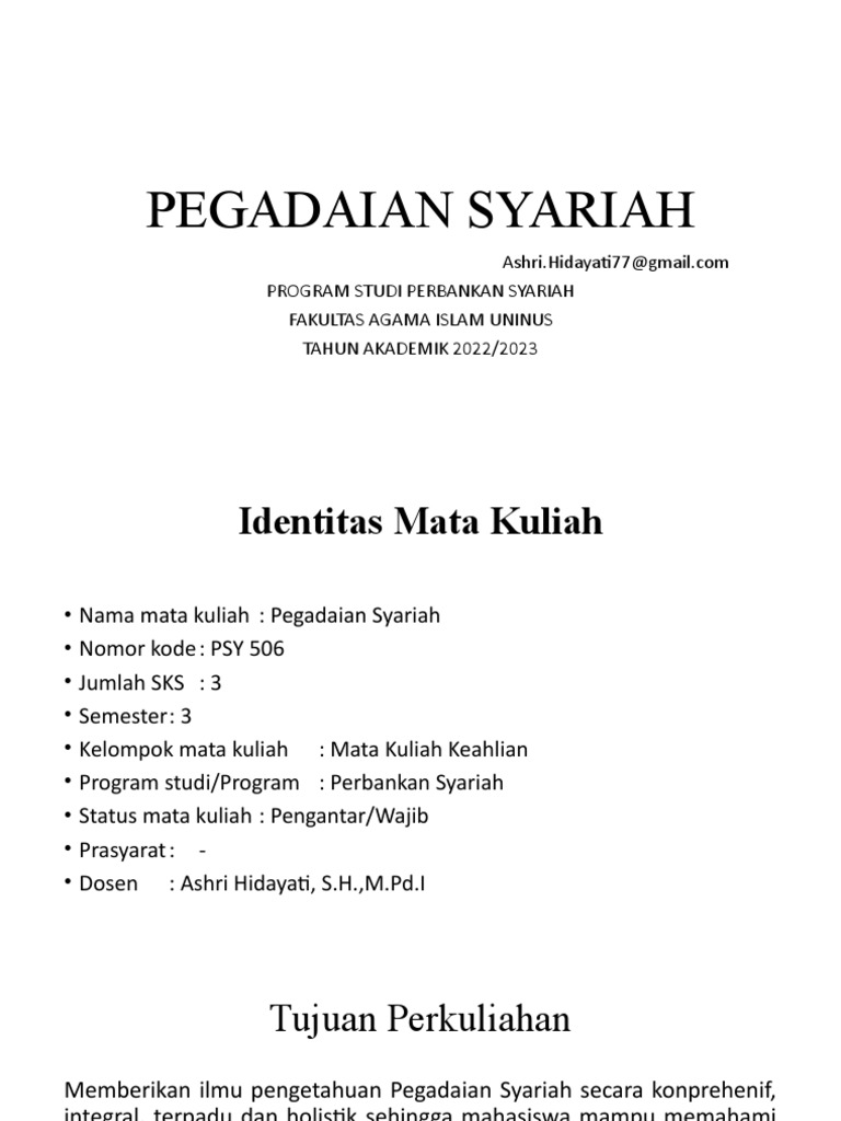 Pegadaian Syariah untuk Mahasiswa | PDF