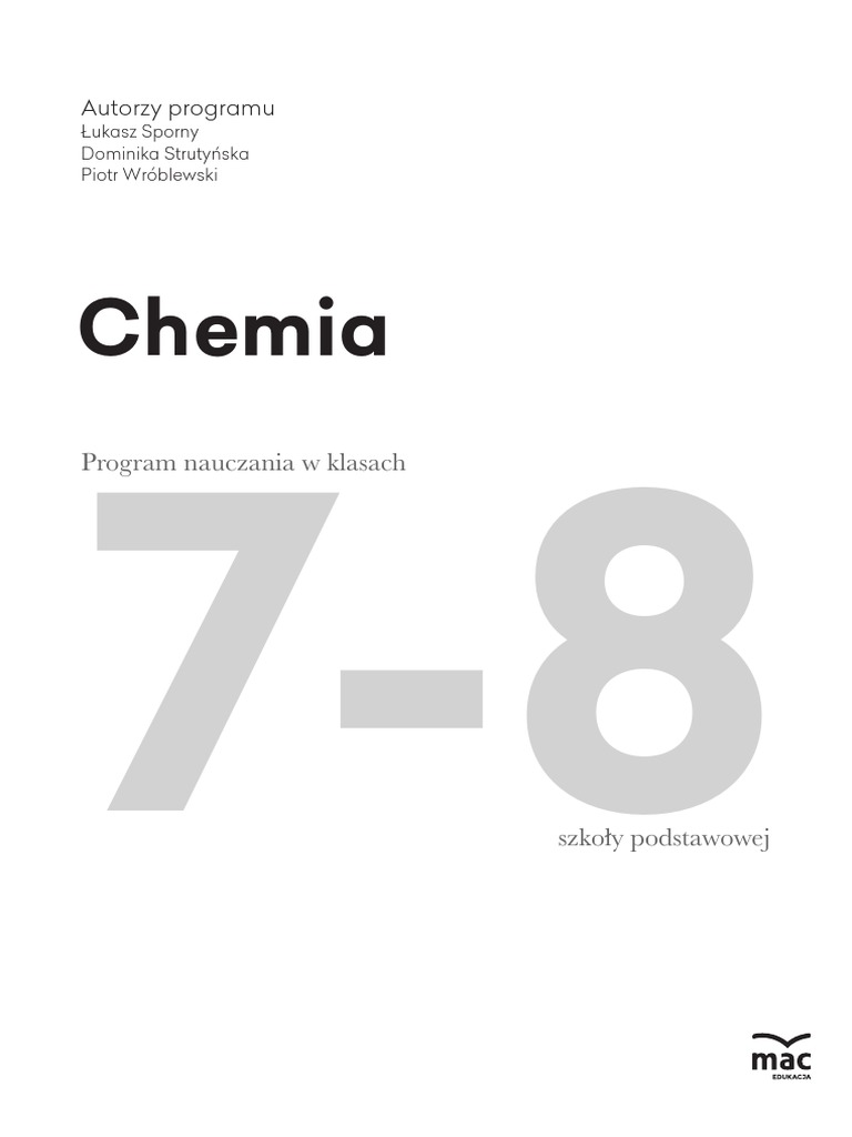 Program Nauczania Chemia 7 8 | PDF