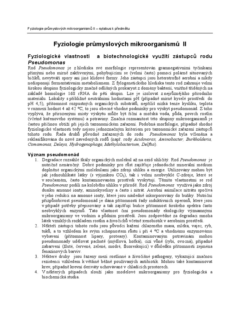 Popis Prum. Mikroorganismu | PDF