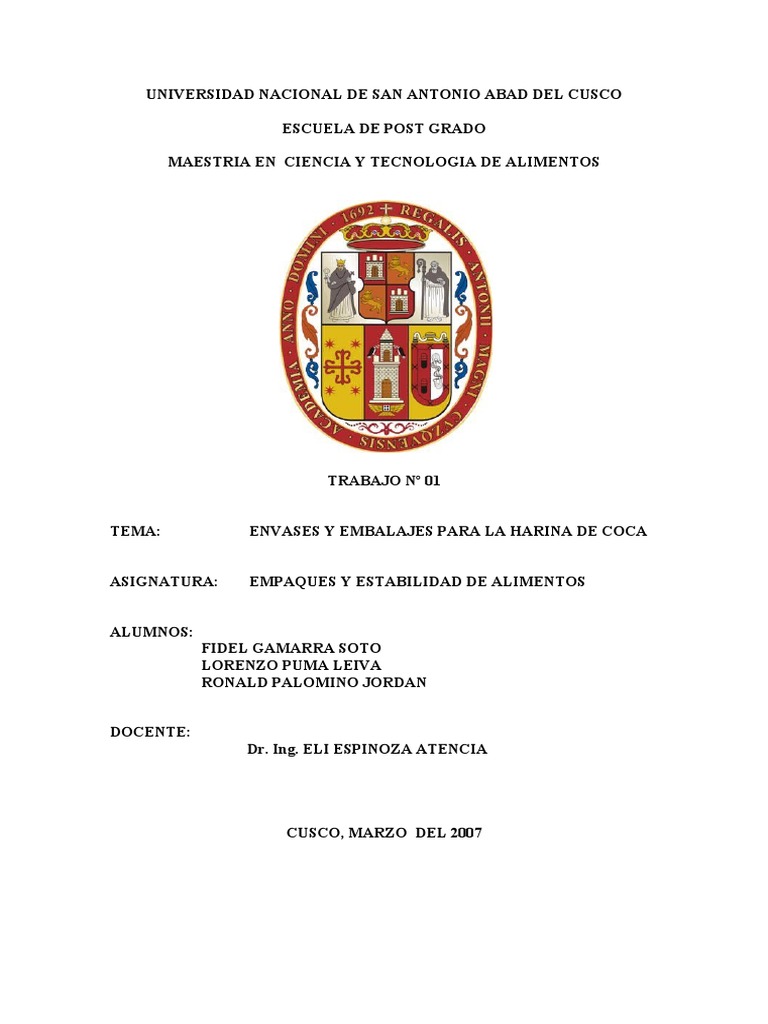 Envase de Harina de Coca | PDF | Cocaína | Nutrición