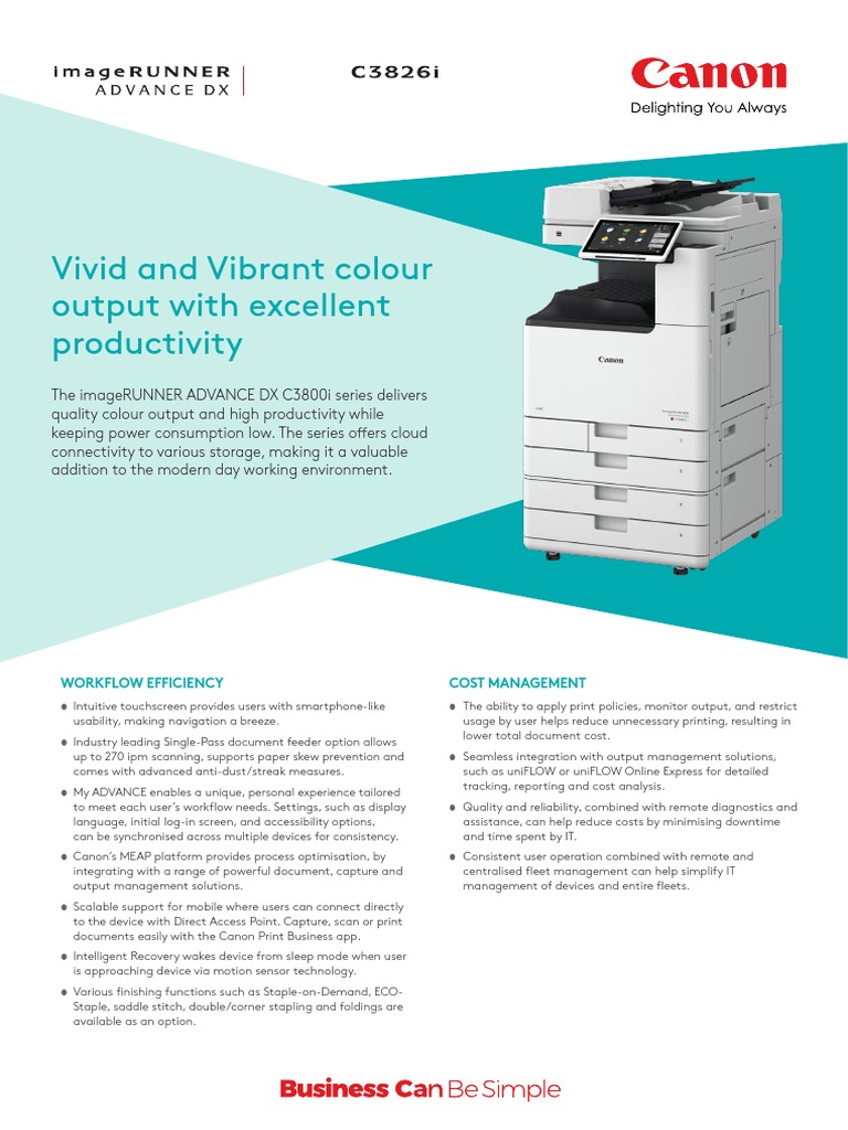 iR-ADV-C3826i Datasheet 2021 | PDF | Fax | Computer Network