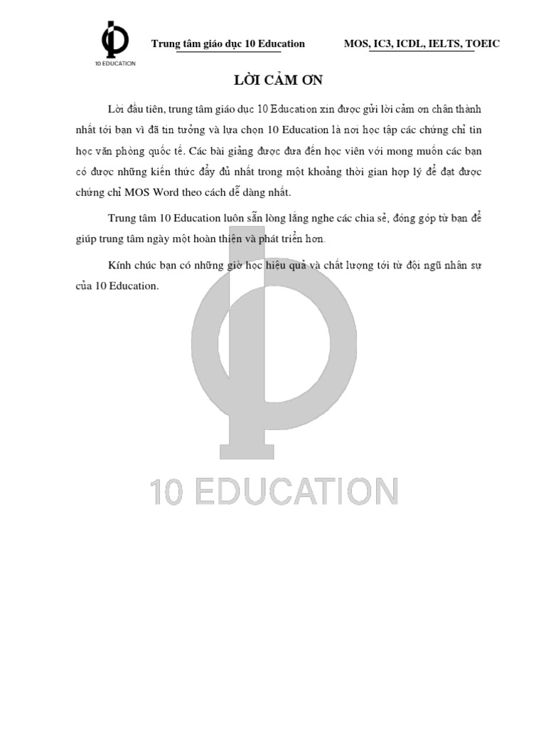 Tuyển tập đề thi MOS WORD 2016 | PDF