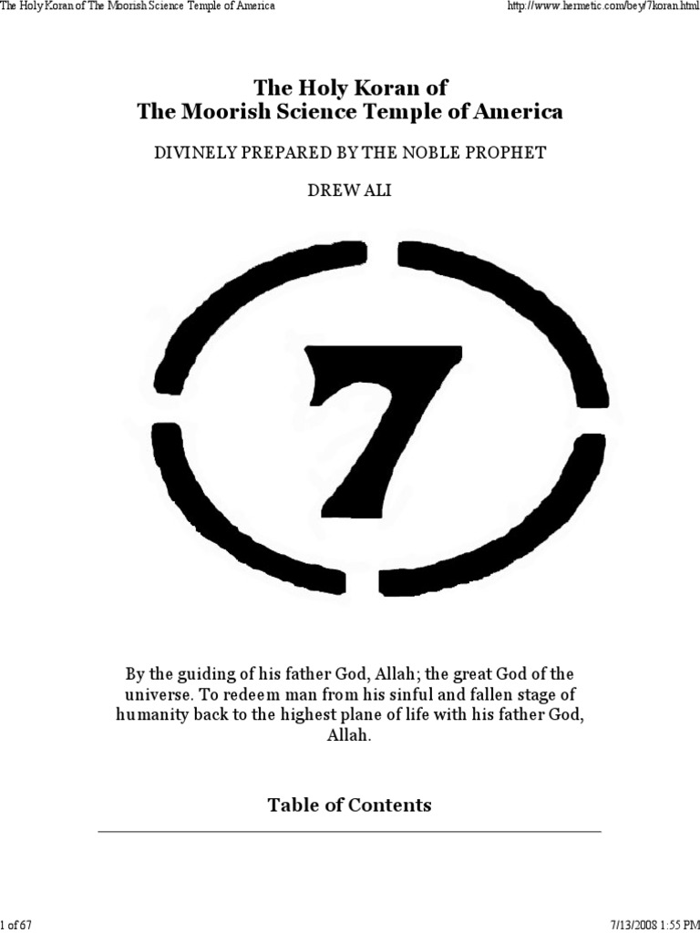 The Holy Koran of The Moorish Science Temple of America | PDF | Mary ...