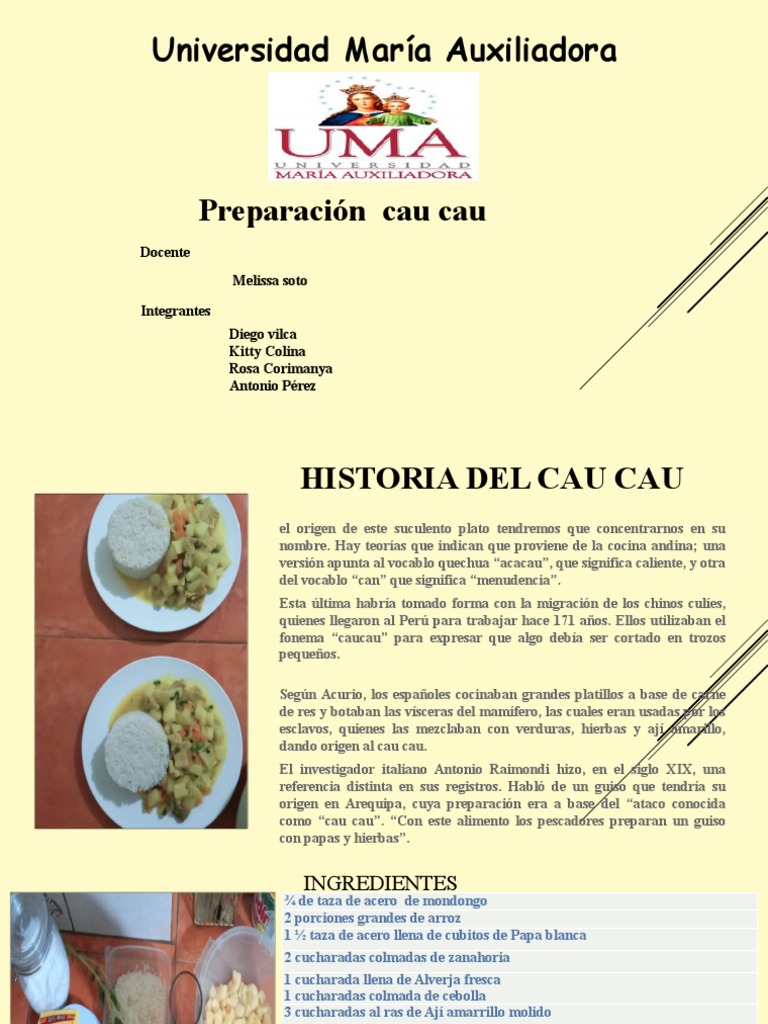 Historia y receta del cau cau peruano | PDF