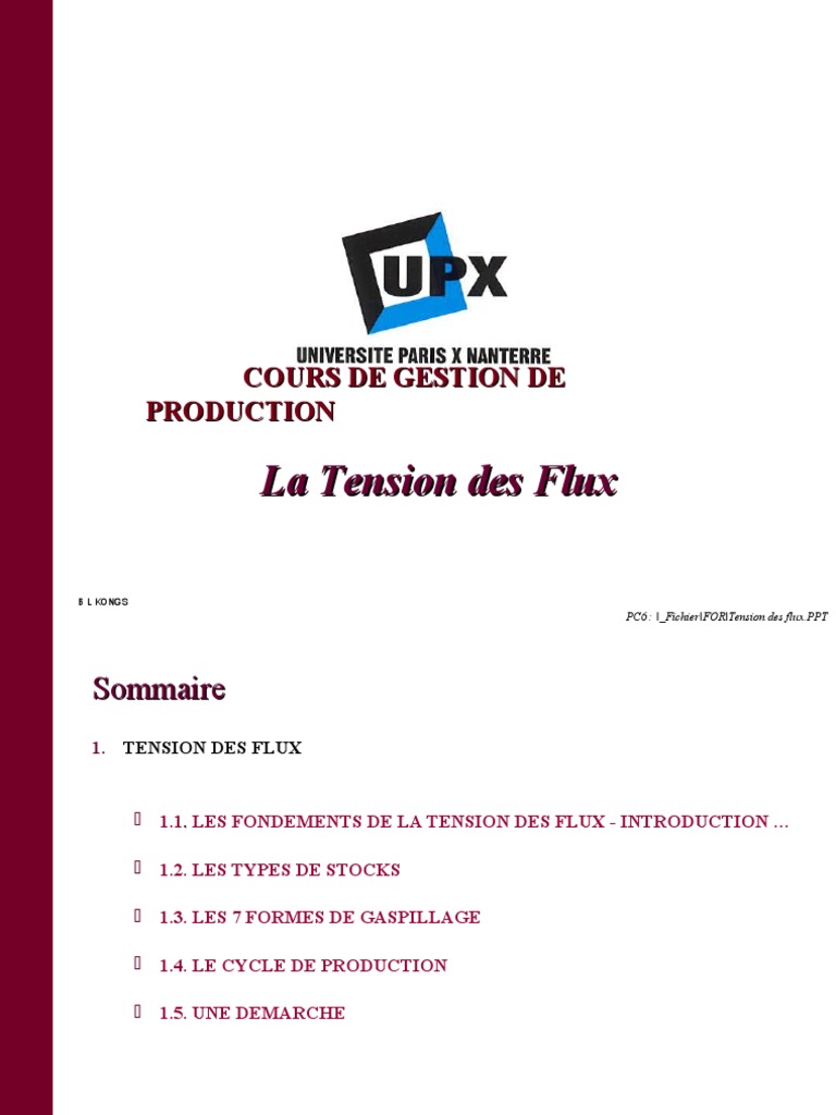 La Tension Des Flux | PDF | Inventaire