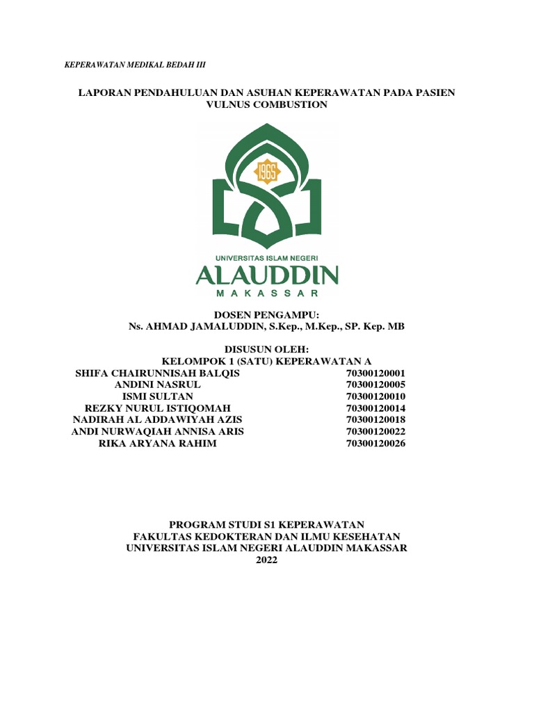 Asuhan Keperawatan Vulnus Combustion | PDF | Sains & Matematika