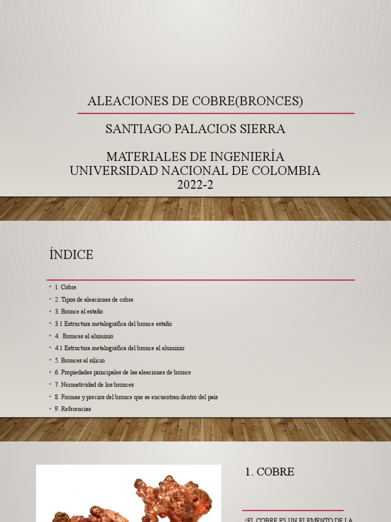 Presentación Materiales | PDF | Bronce | Cobre