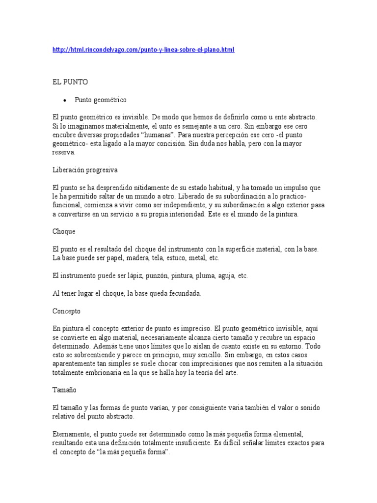 KANDINSKY PUNTO Y LINEA Excelente Síntesis!! | PDF | Geometría | Fuerza