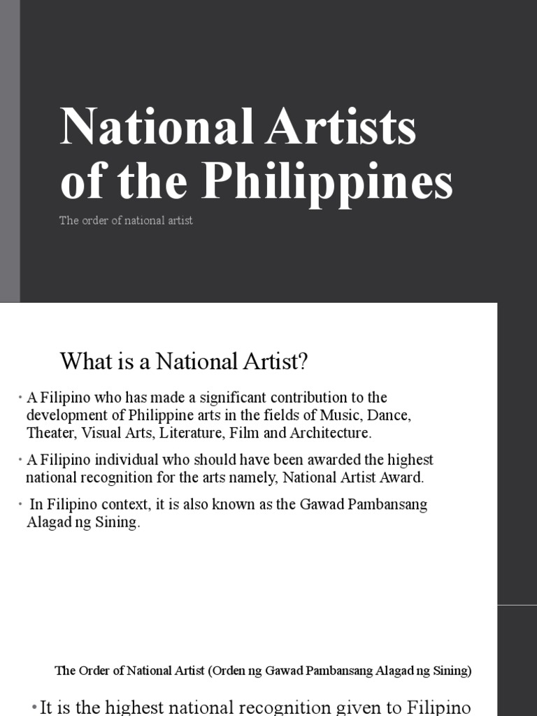National Artists of the Philippines Explained | PDF | The Arts | Aesthetics