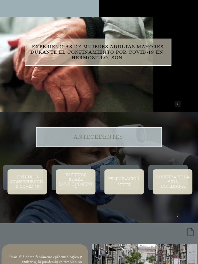 Experiencias de Mujeres Adultas Mayores Durante El Confinamiento | PDF ...
