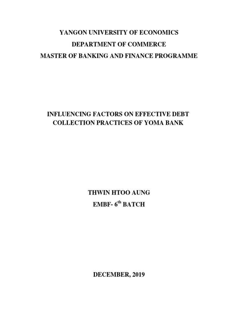 Thwin Htoo Aung (EMBF - 66) | PDF | Loans | Credit