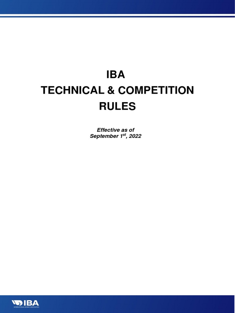 20220901-IBA Technical Competition Rules | PDF | Mixed Martial Arts | Combat