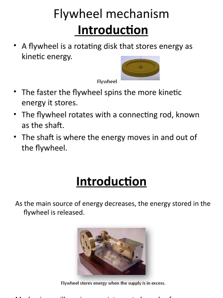 Flywheel stores energy when supply exceeds demand | PDF | Bending | Torque