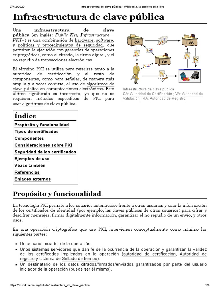 Infraestructura de Clave Pública PKI | PDF | Criptografía de clave pública | Edad de información